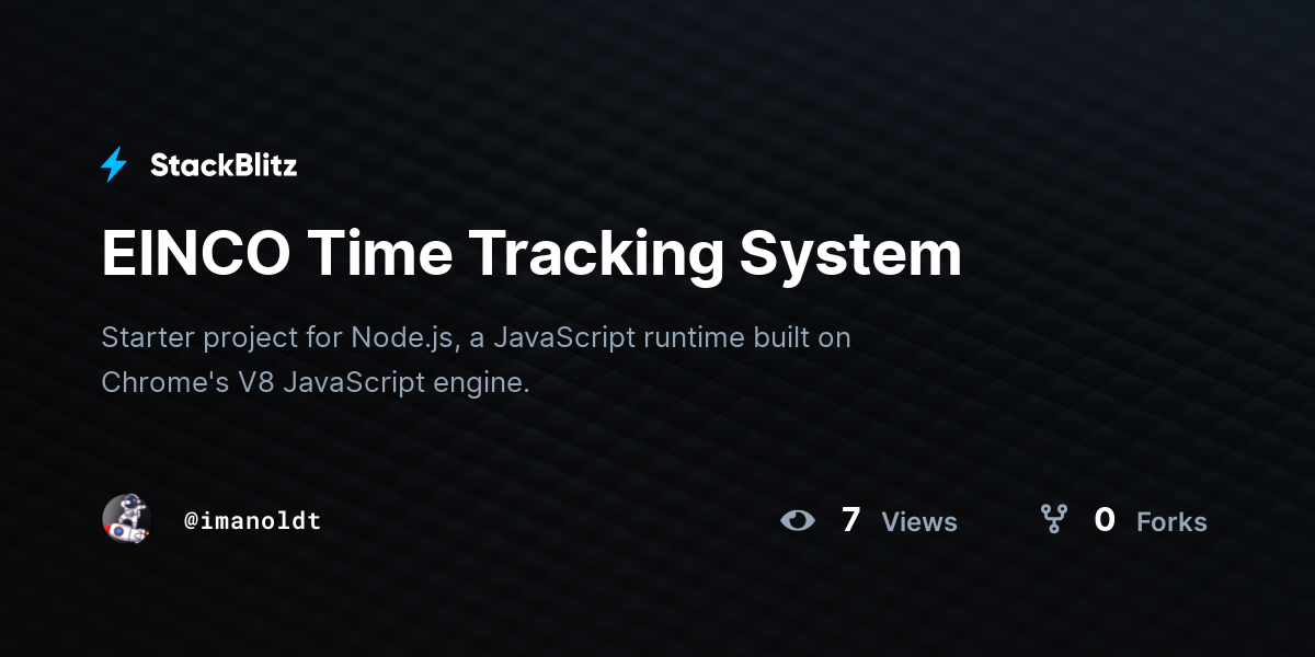 EINCO Time Tracking System - StackBlitz