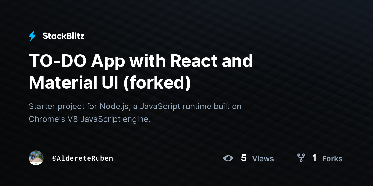 TO-DO App with React and Material UI (forked) - StackBlitz