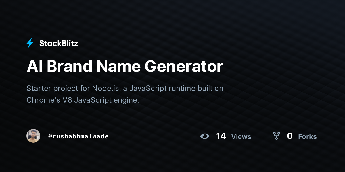 AI Brand Name Generator - StackBlitz
