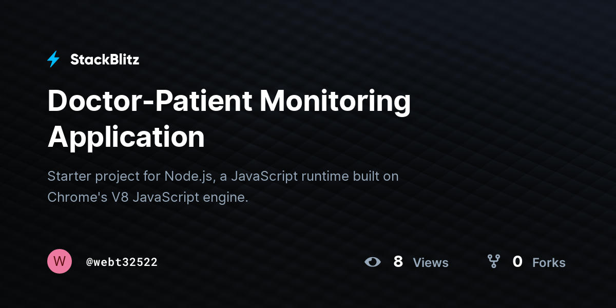 Doctor-Patient Monitoring Application - StackBlitz