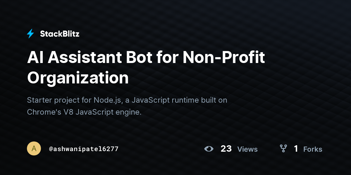 AI Assistant Bot for Non-Profit Organization - StackBlitz