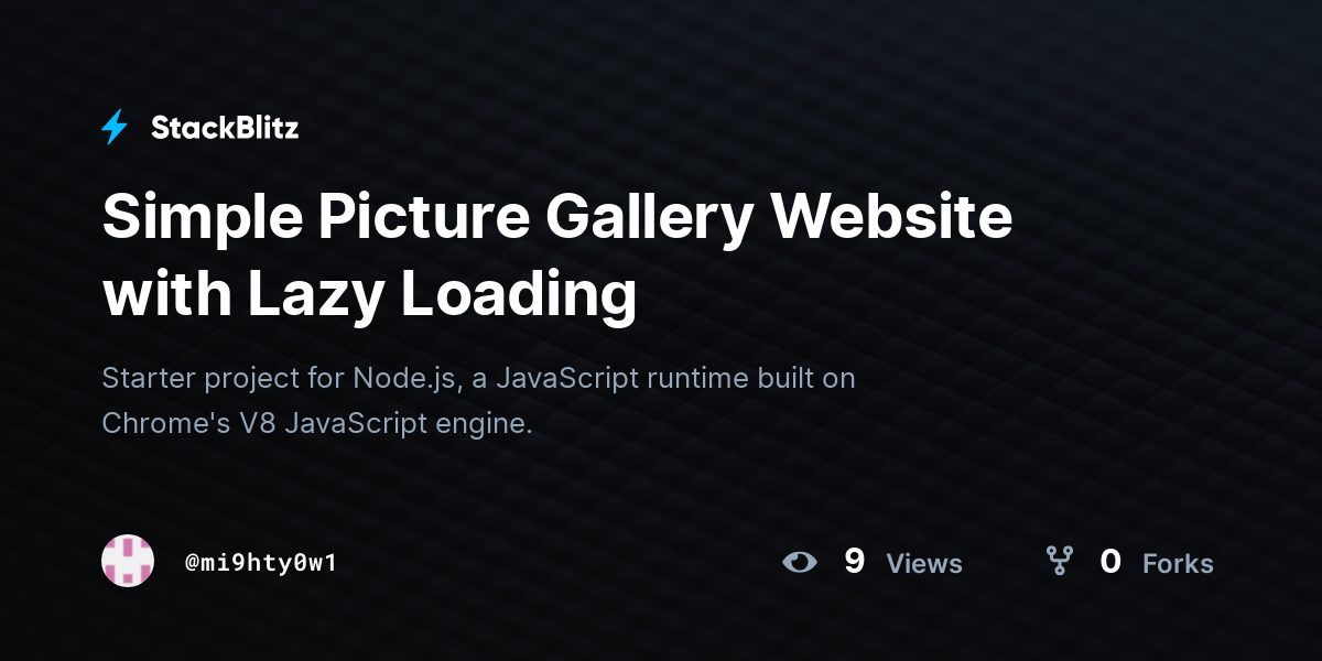 Simple Picture Gallery Website with Lazy Loading - StackBlitz