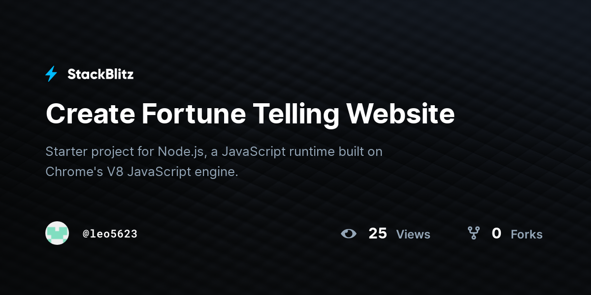 Create Fortune Telling Website - StackBlitz