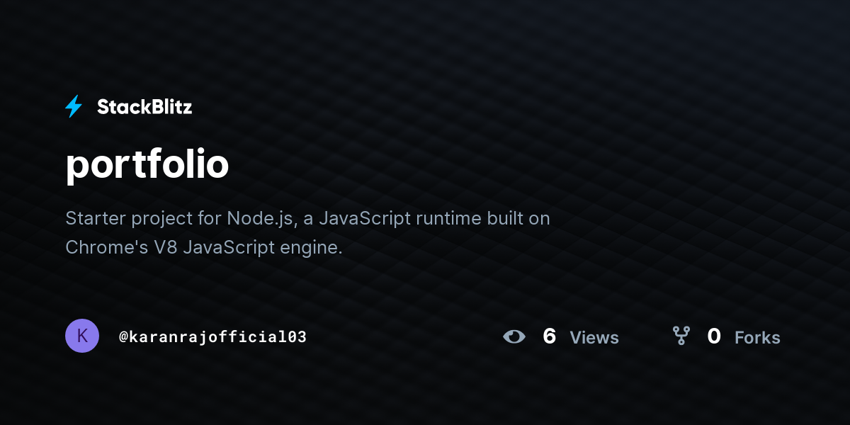 portfolio - StackBlitz