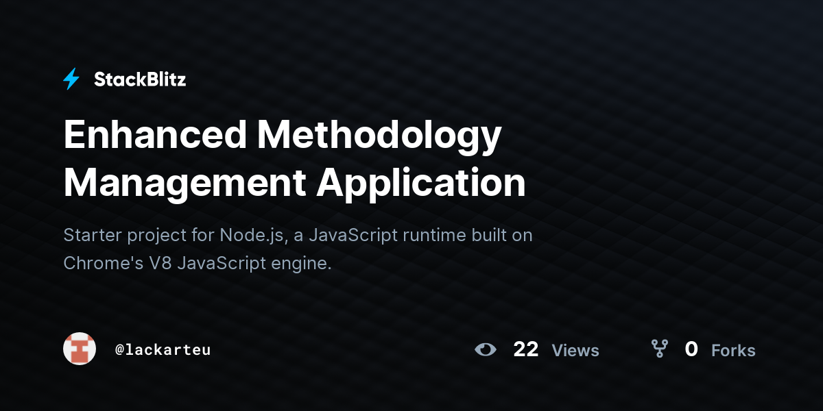 Enhanced Methodology Management Application - StackBlitz