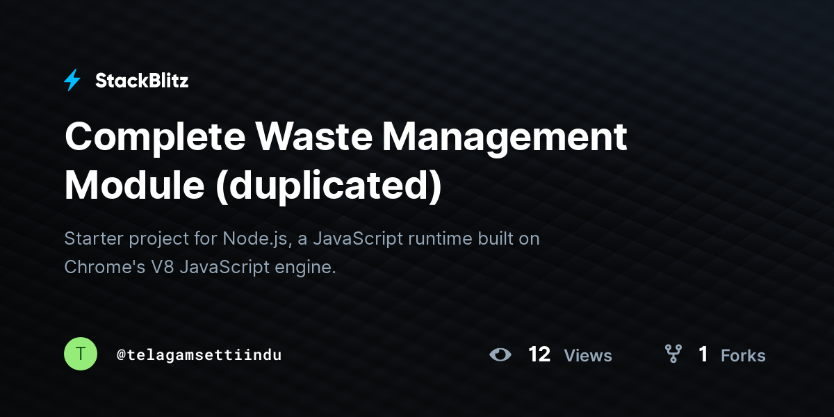 Complete Waste Management Module (duplicated) - StackBlitz
