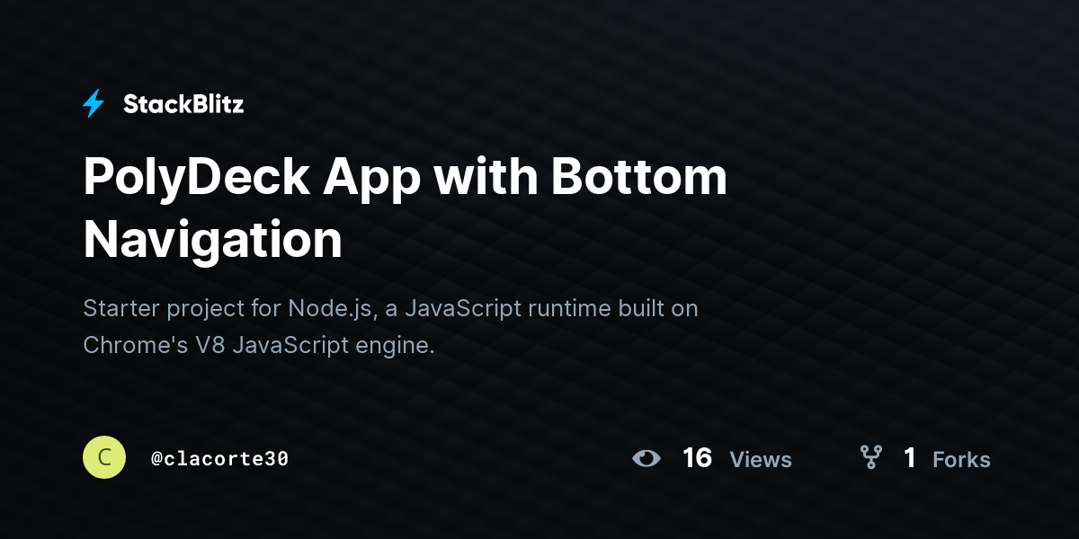 PolyDeck App with Bottom Navigation - StackBlitz