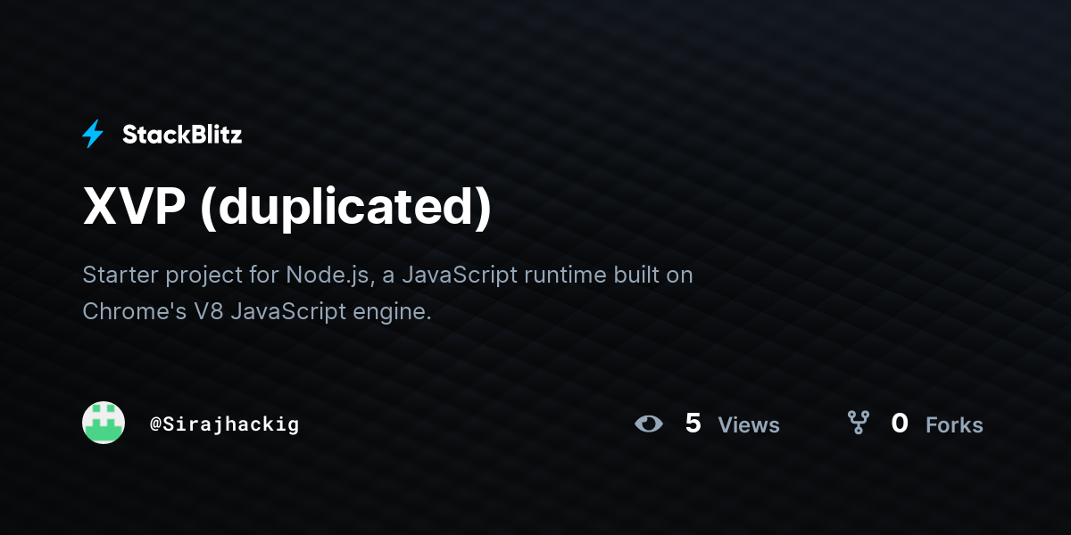 XVP (duplicated) - StackBlitz