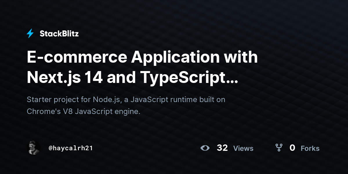 E-commerce Application with Next.js 14 and TypeScript (forked) - StackBlitz