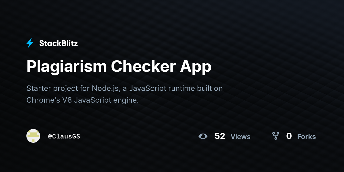 Plagiarism Checker App - StackBlitz