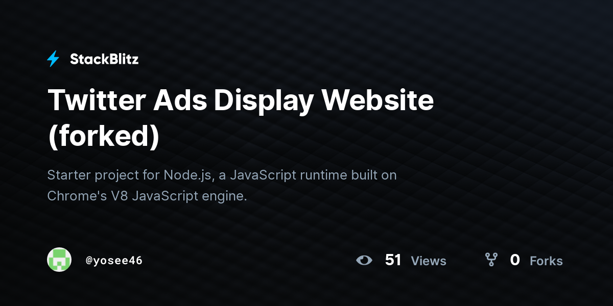 Twitter Ads Display Website (forked) - StackBlitz