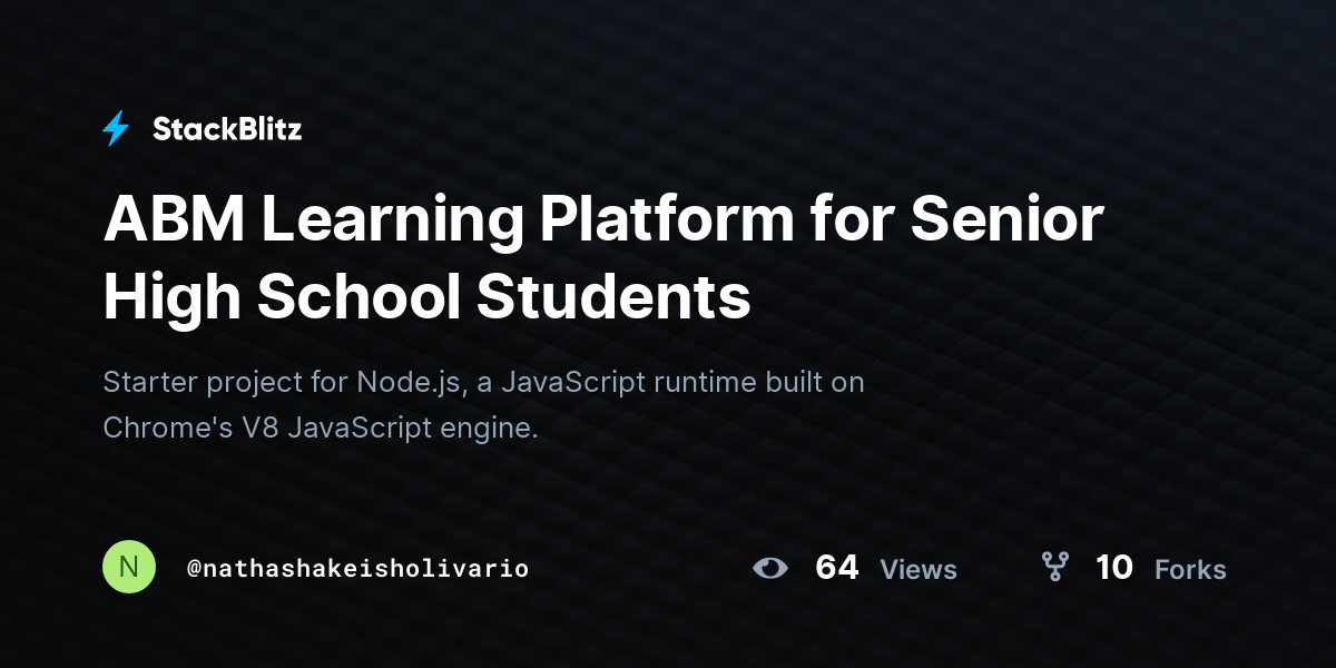 ABM Learning Platform for Senior High School Students - StackBlitz