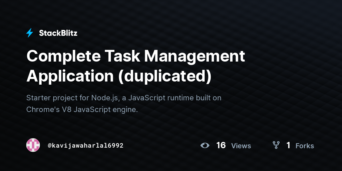 Complete Task Management Application (duplicated) - StackBlitz