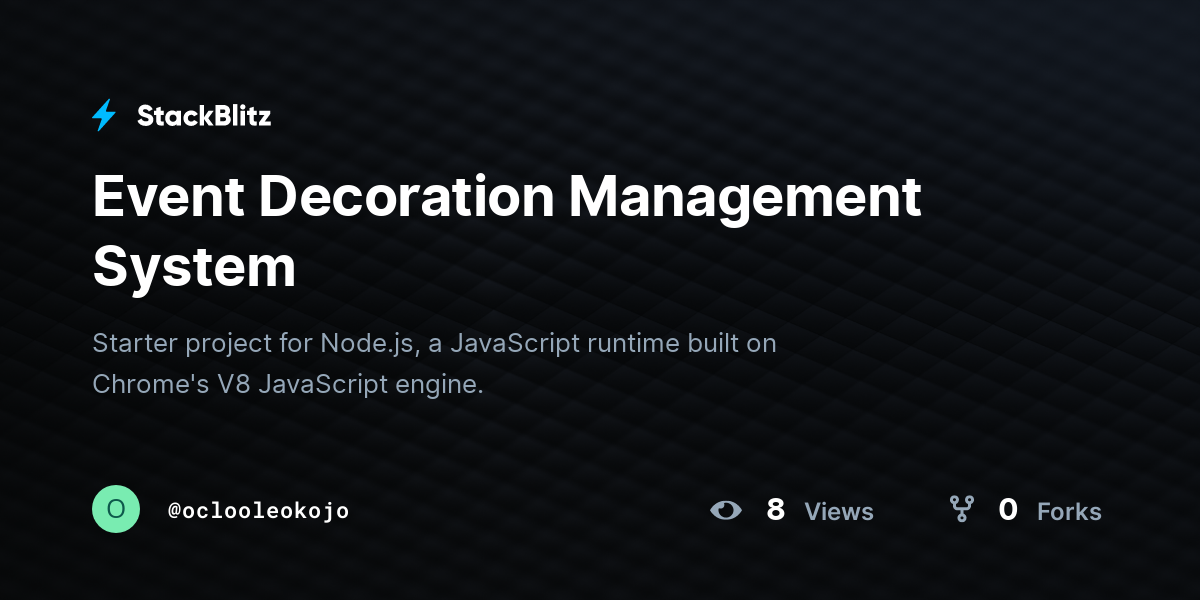 Event Decoration Management System - StackBlitz