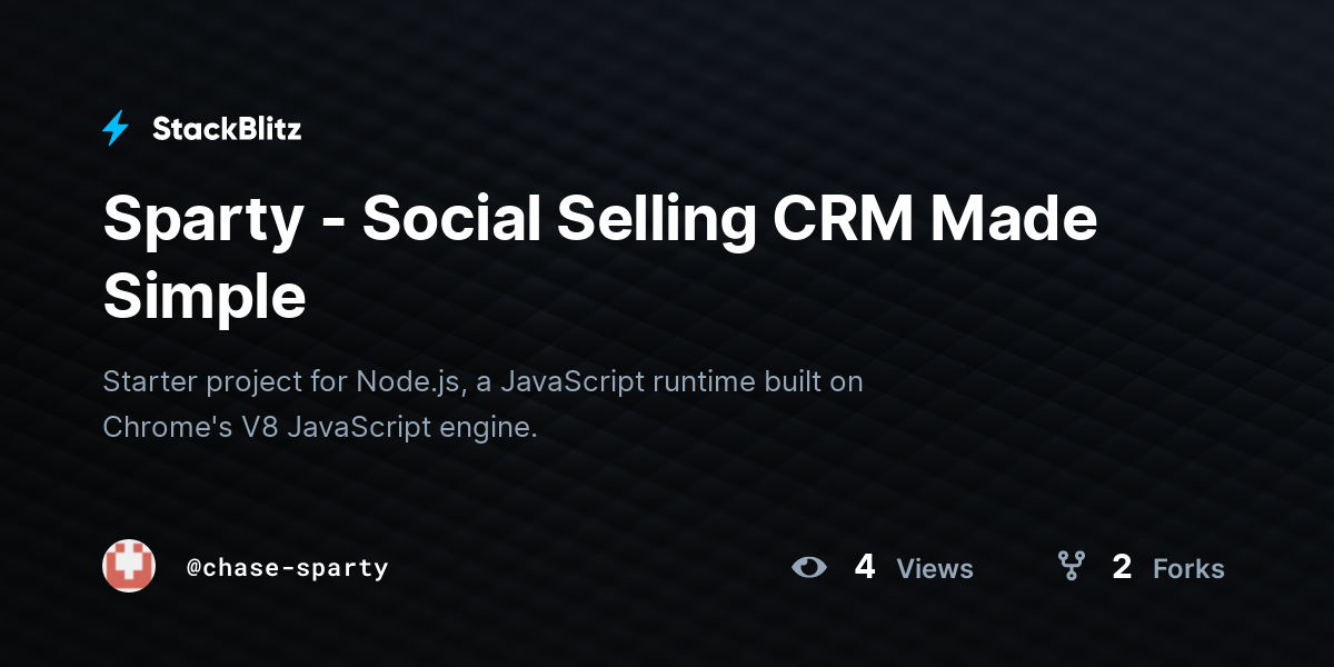Sparty - Social Selling CRM Made Simple - StackBlitz
