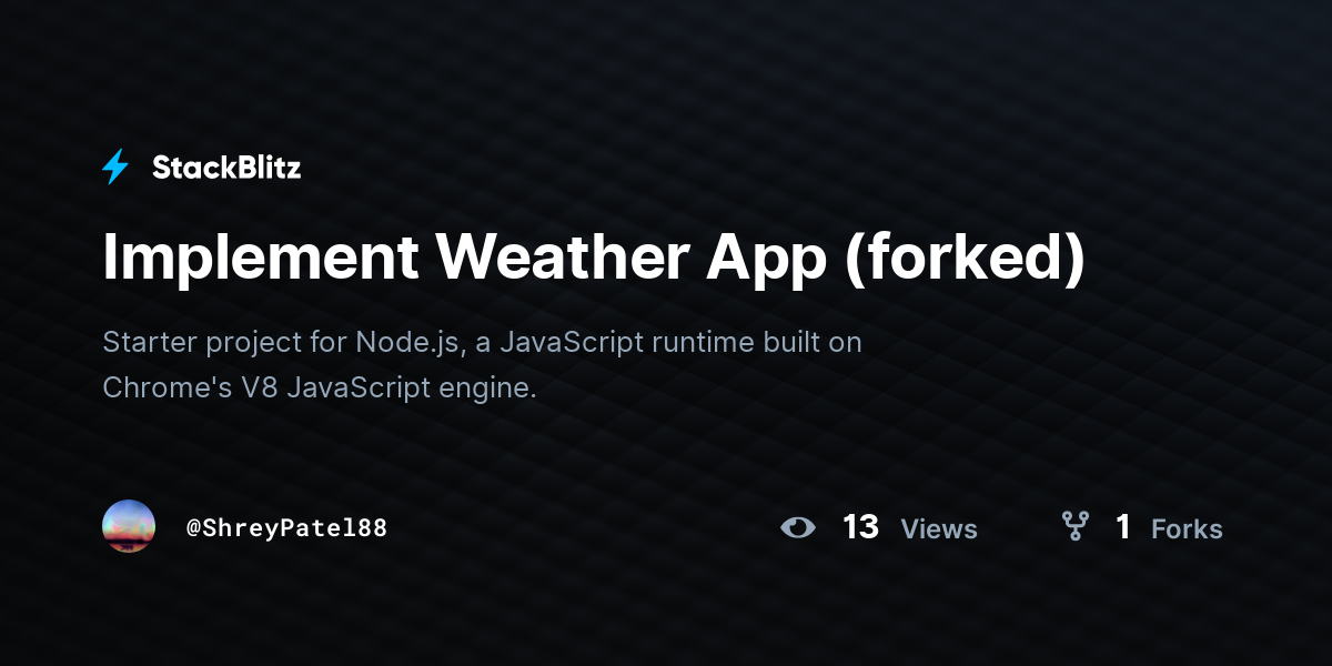 Implement Weather App (forked) - StackBlitz