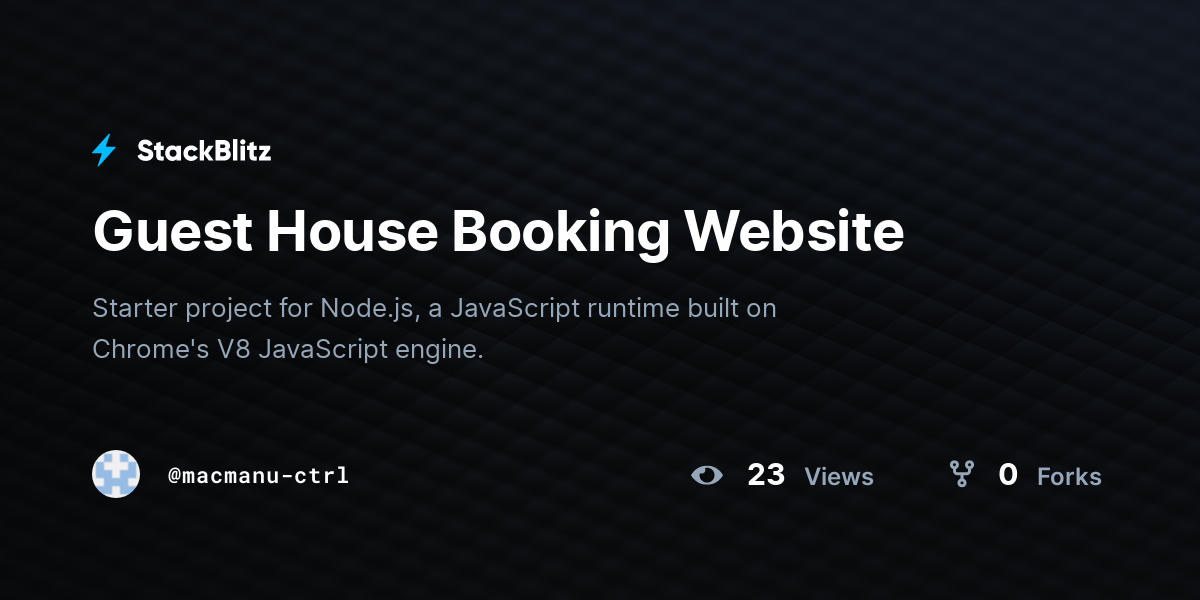 Guest House Booking Website - StackBlitz