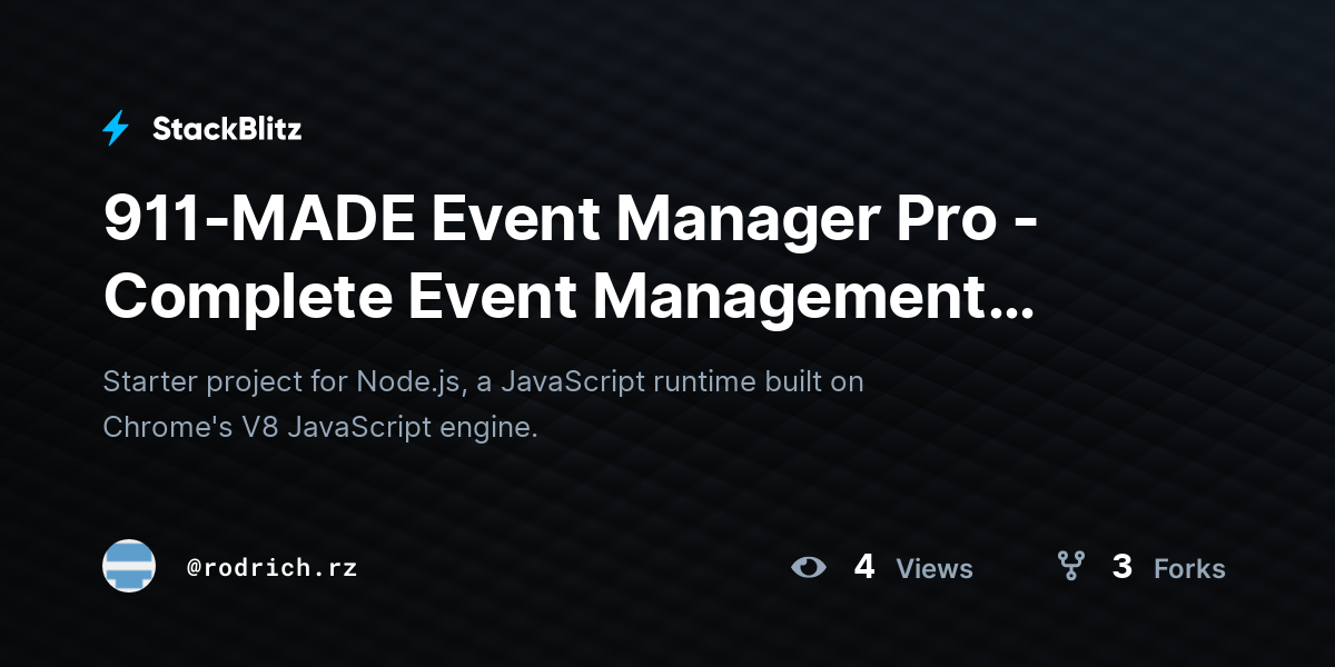 911-MADE Event Manager Pro - Complete Event Management System - StackBlitz