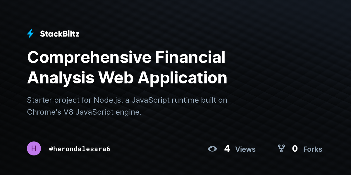 Comprehensive Financial Analysis Web Application - StackBlitz