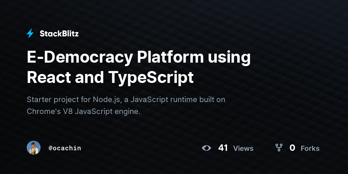 E-Democracy Platform using React and TypeScript - StackBlitz