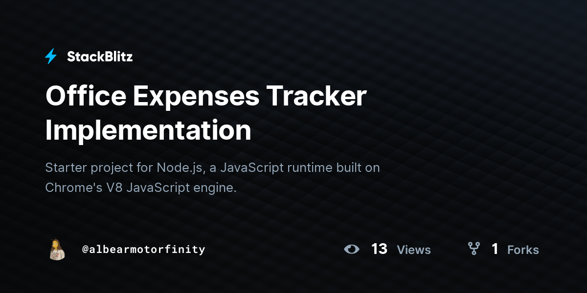 Office Expenses Tracker Implementation - StackBlitz