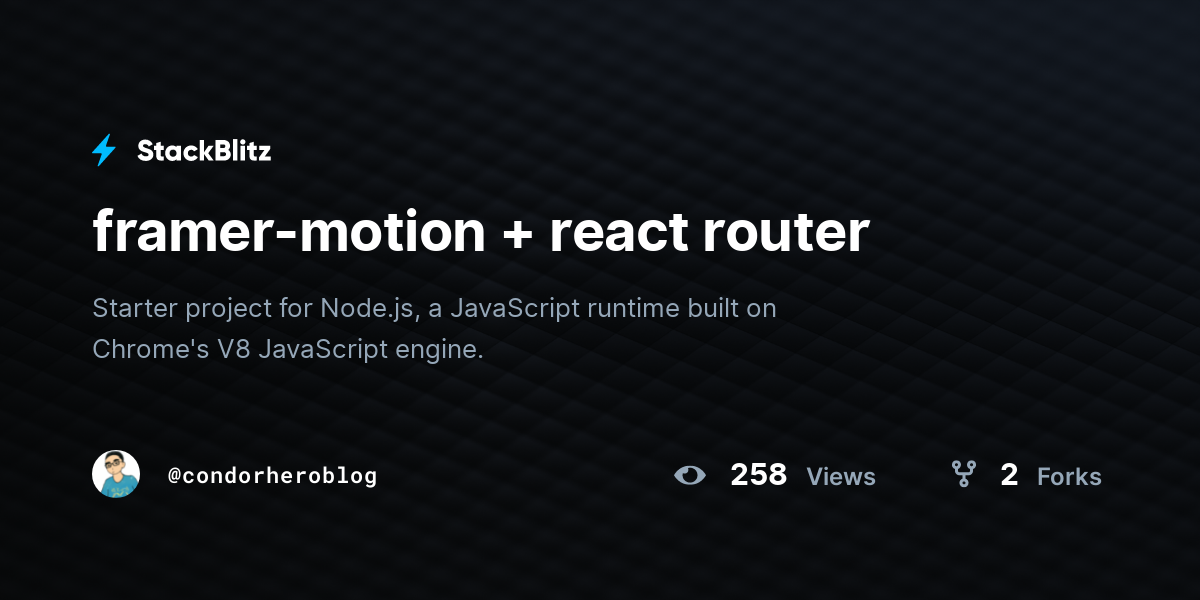 framer-motion + react router - StackBlitz