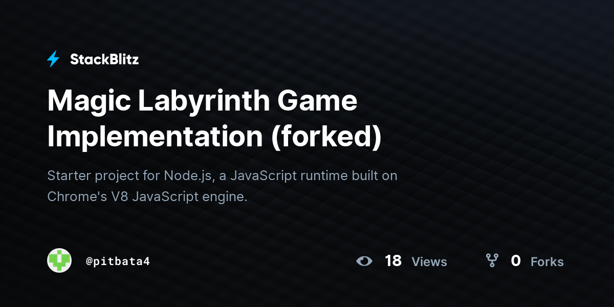 Magic Labyrinth Game Implementation (forked) - StackBlitz