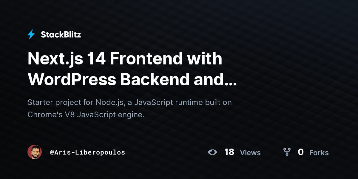 Next.js 14 Frontend with WordPress Backend and Authentication - StackBlitz