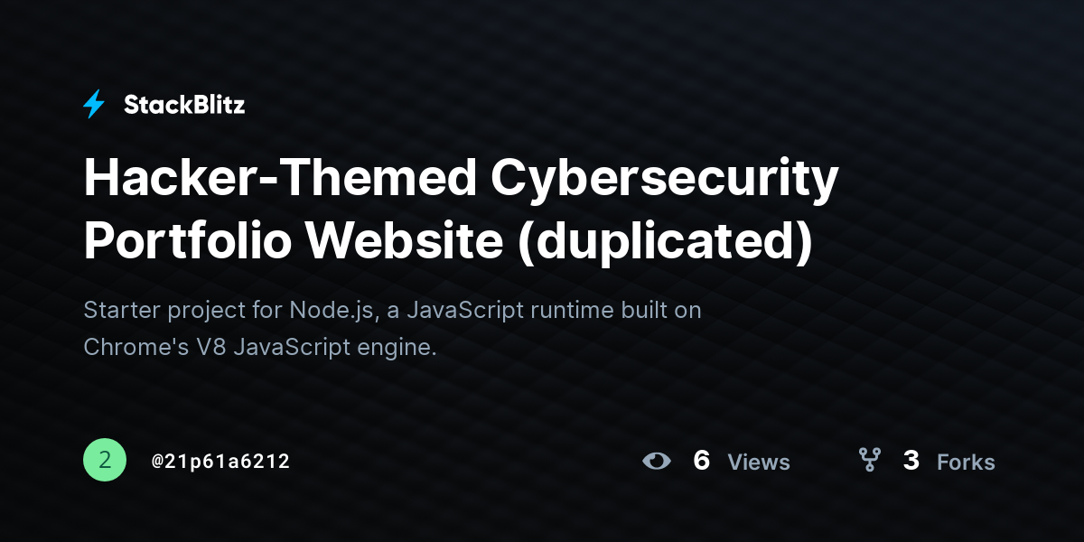 Hacker-Themed Cybersecurity Portfolio Website (duplicated) - StackBlitz