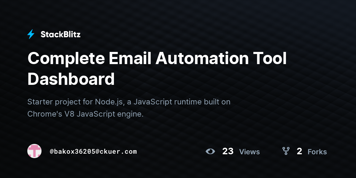 Complete Email Automation Tool Dashboard - StackBlitz