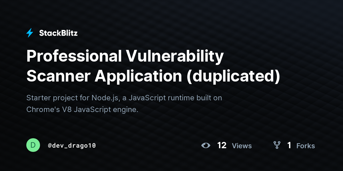 Professional Vulnerability Scanner Application (duplicated) - StackBlitz
