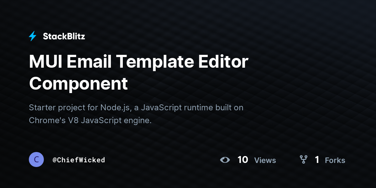 MUI Email Template Editor Component - StackBlitz
