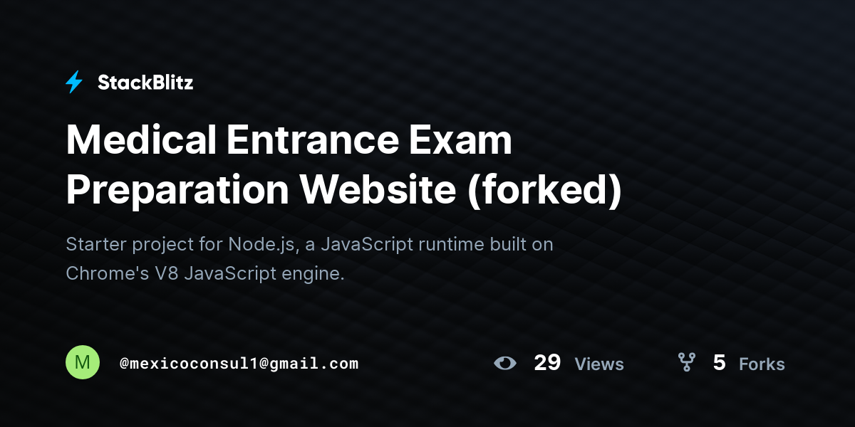 Medical Entrance Exam Preparation Website (forked) - StackBlitz