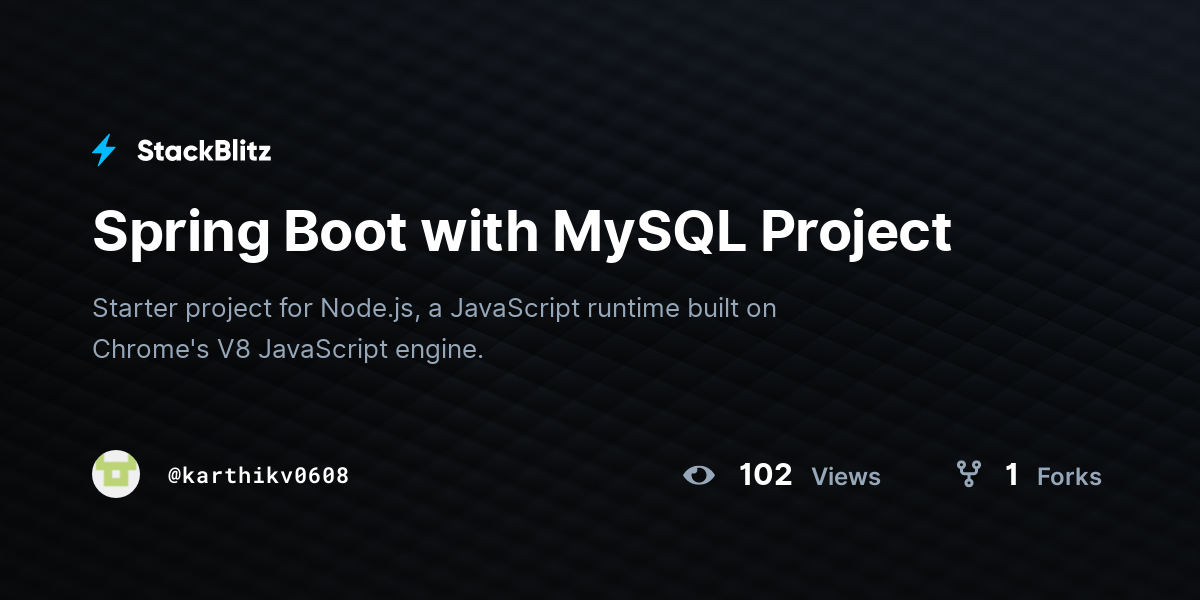 Spring Boot with MySQL Project - StackBlitz