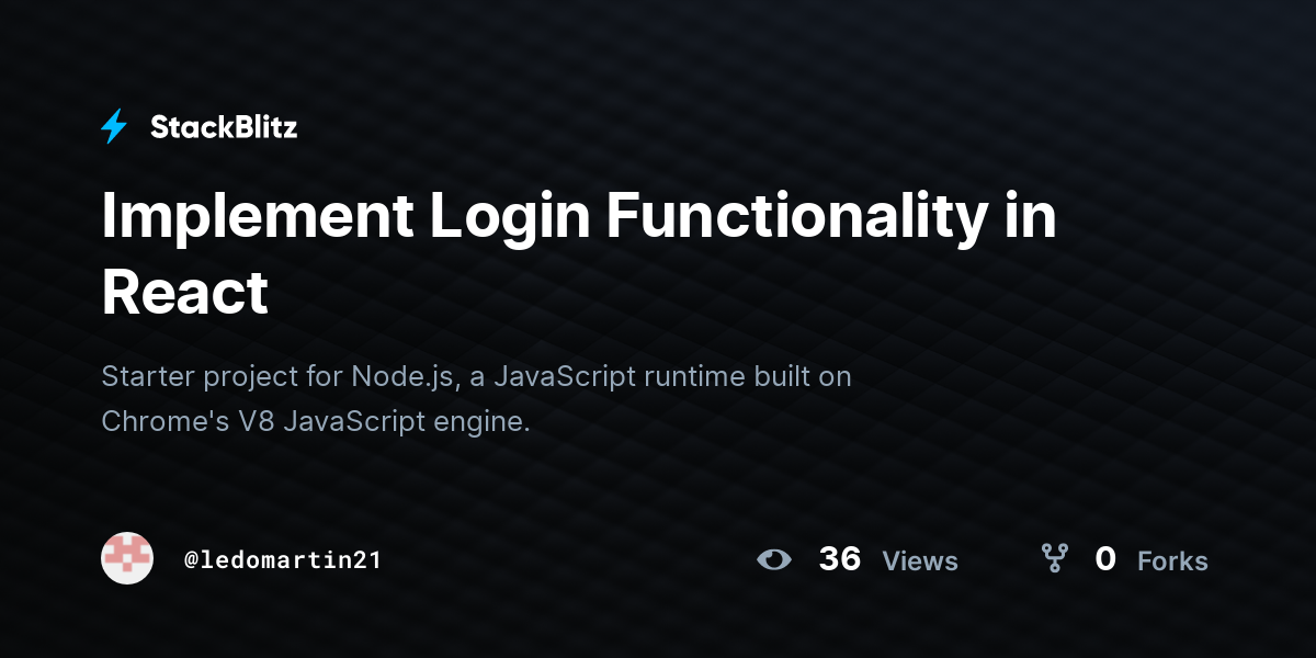 Implement Login Functionality in React - StackBlitz