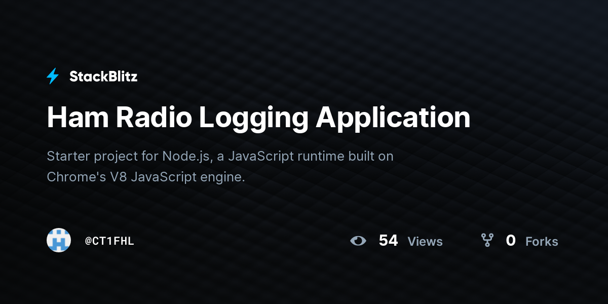 Ham Radio Logging Application - StackBlitz