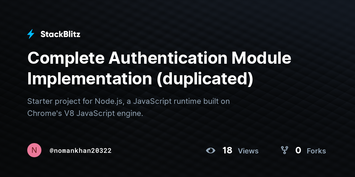 Complete Authentication Module Implementation (duplicated) - StackBlitz