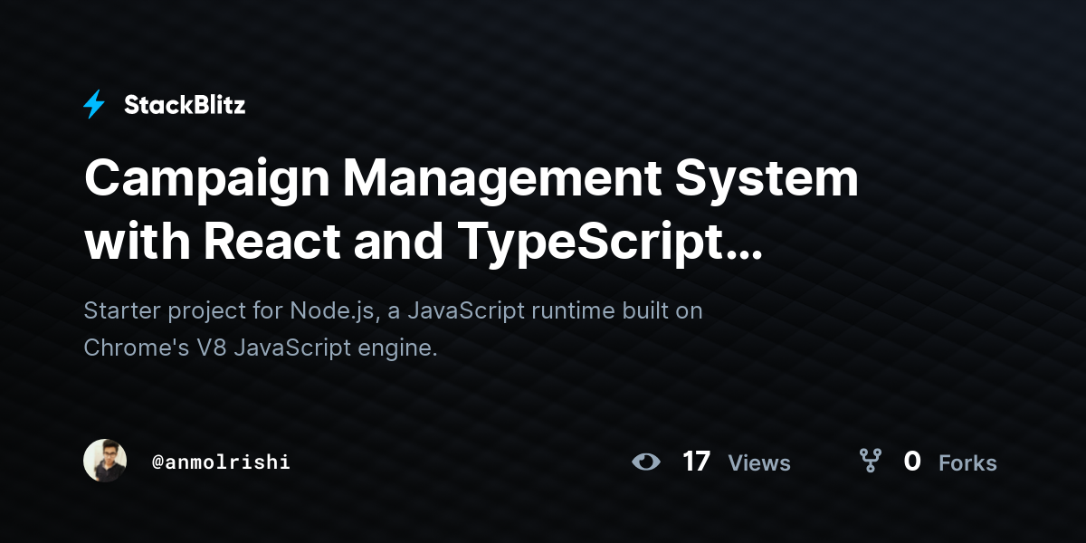 Campaign Management System with React and TypeScript (forked) - StackBlitz