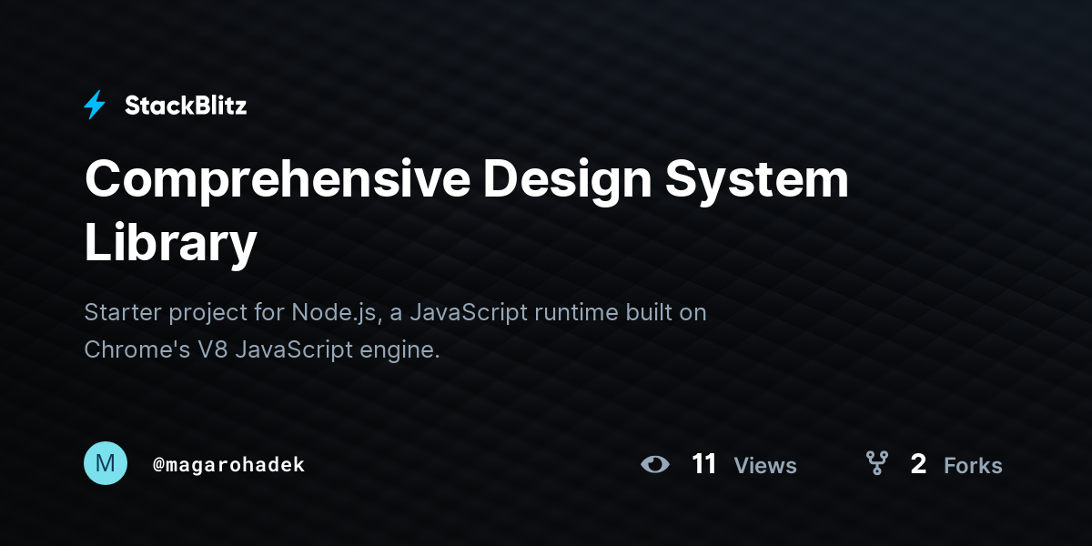 Comprehensive Design System Library - StackBlitz