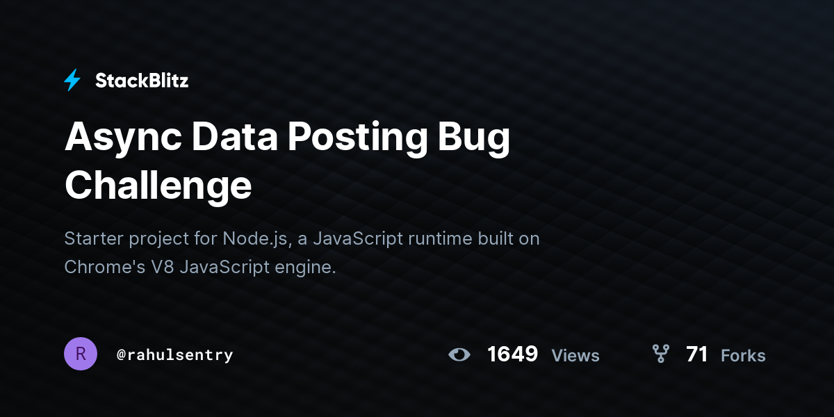 Async Data Posting Bug Challenge - StackBlitz