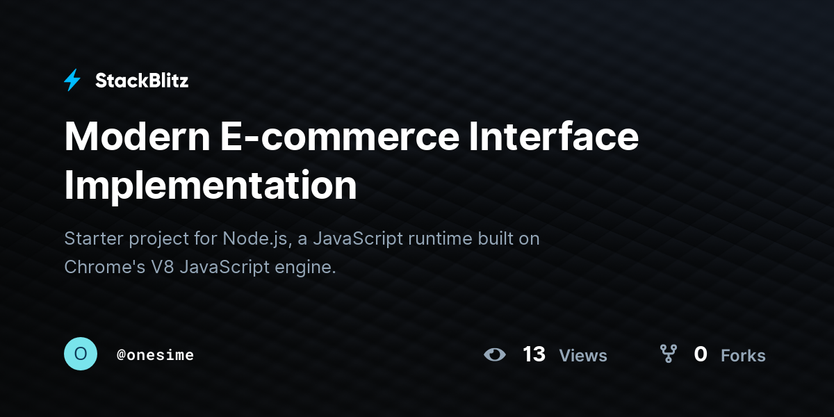 Modern E-commerce Interface Implementation - StackBlitz