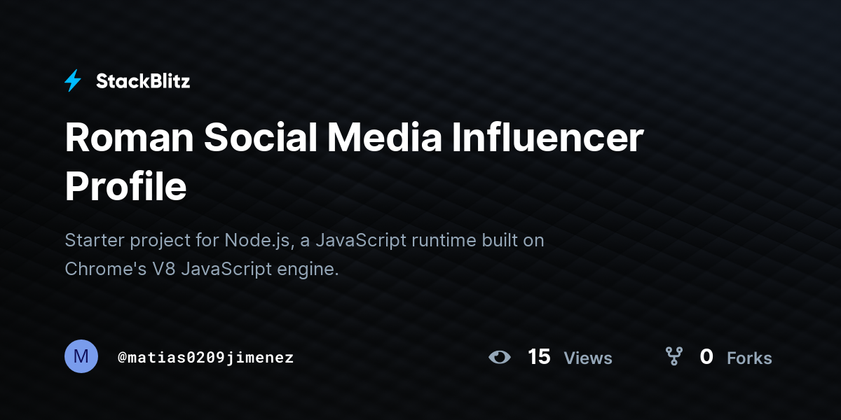 Roman Social Media Influencer Profile - StackBlitz