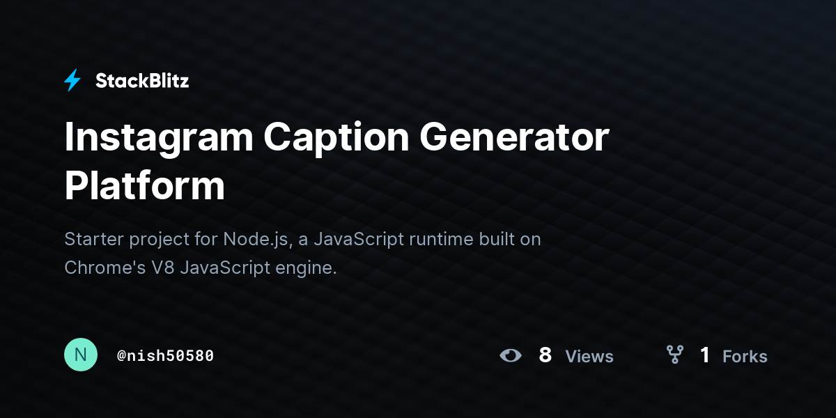 Instagram Caption Generator Platform - StackBlitz