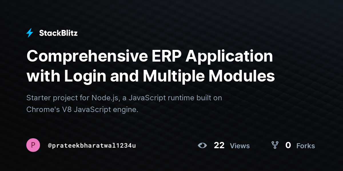 Comprehensive ERP Application with Login and Multiple Modules - StackBlitz