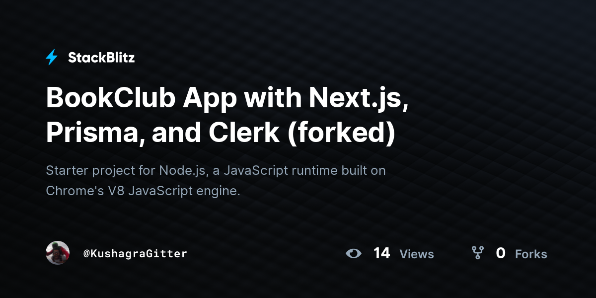 BookClub App with Next.js, Prisma, and Clerk (forked) - StackBlitz