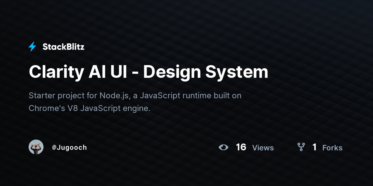Clarity AI UI - Design System - StackBlitz