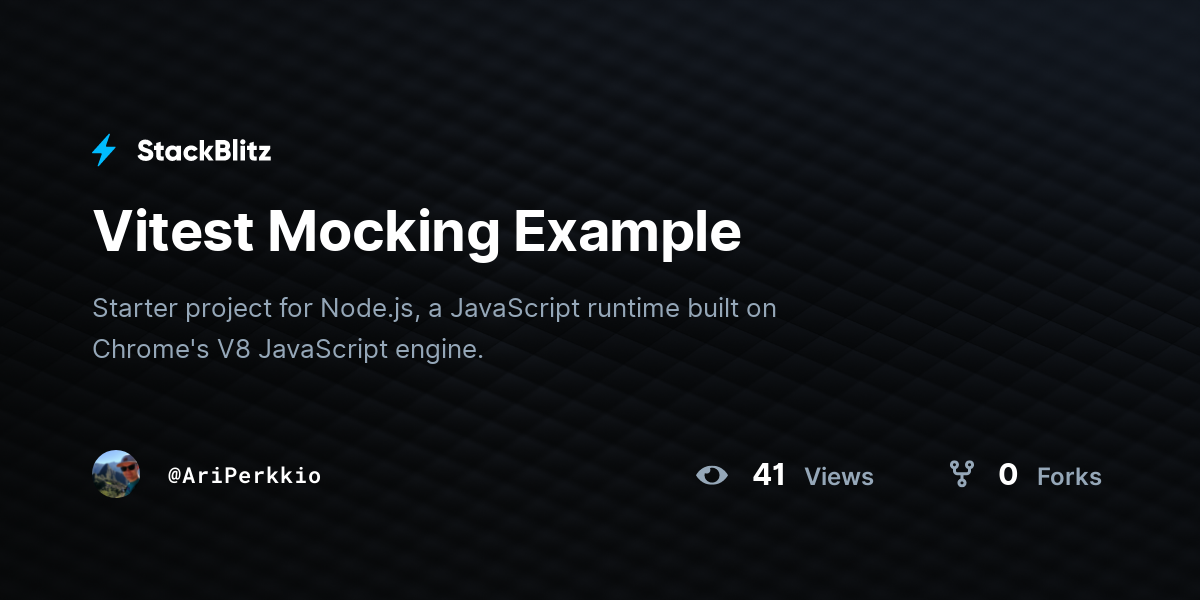 Vitest Mocking Example - StackBlitz