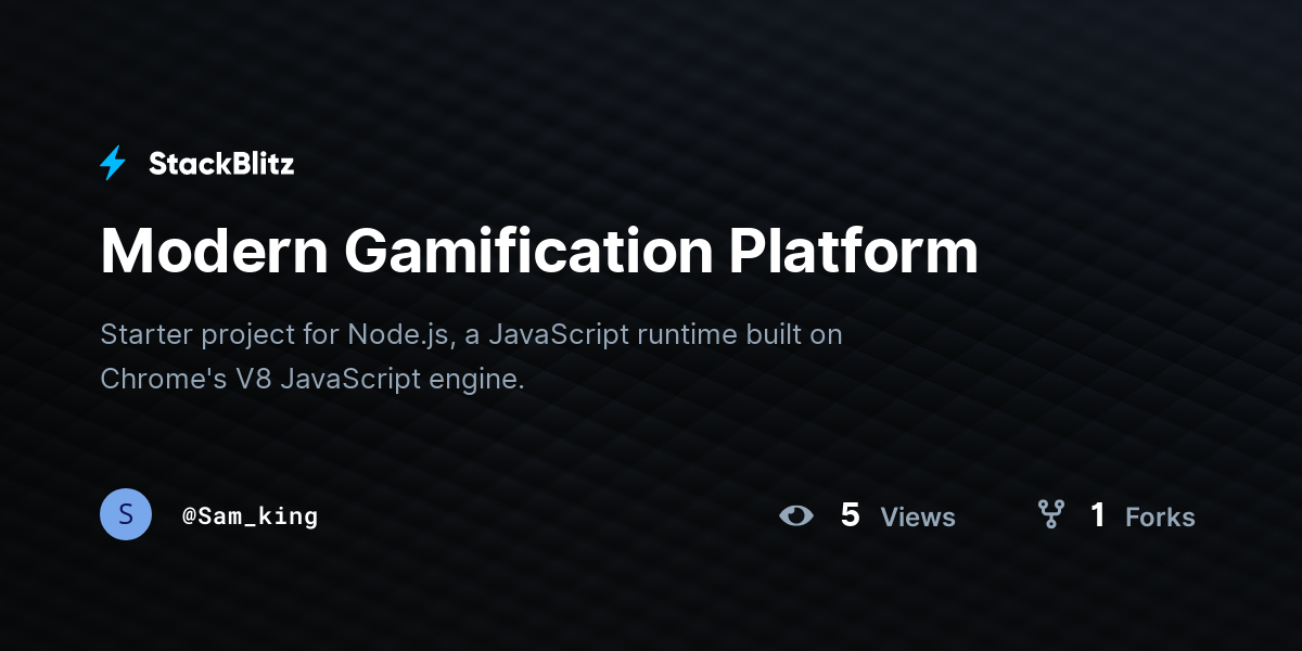 Modern Gamification Platform - StackBlitz