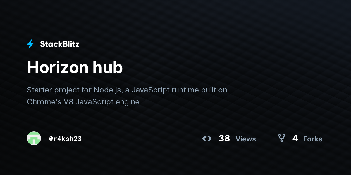 Horizon hub - StackBlitz