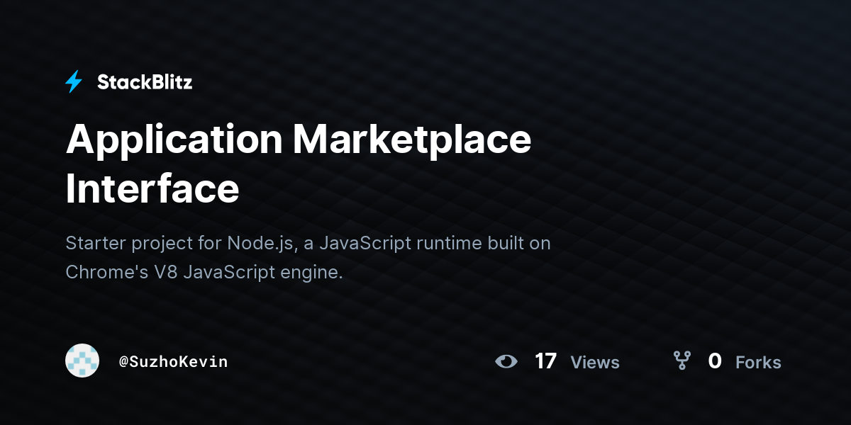 Application Marketplace Interface - StackBlitz